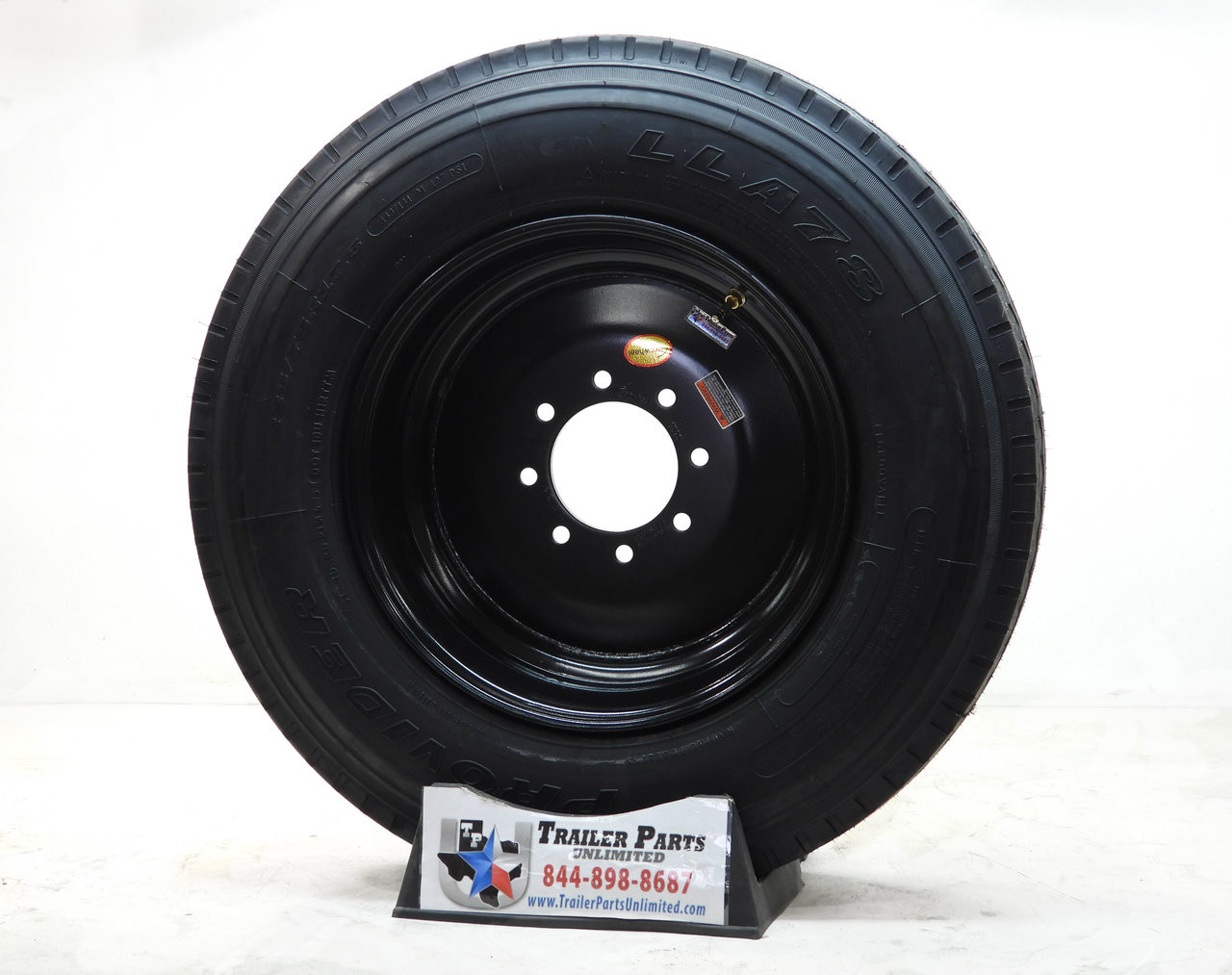 235/75R17.5 18-Ply Taskmaster All Steel Tire on Solid Silver Wheel 8x6 ...