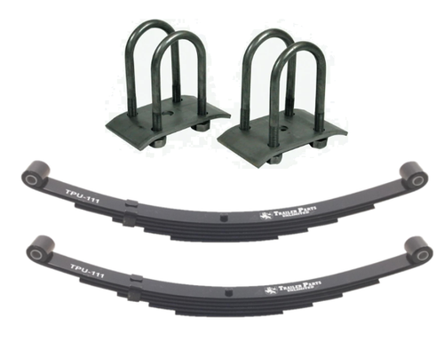 Single Trailer Double Eye Spring Suspension Kit for 3" Tube - 5.2k-6k Axles
