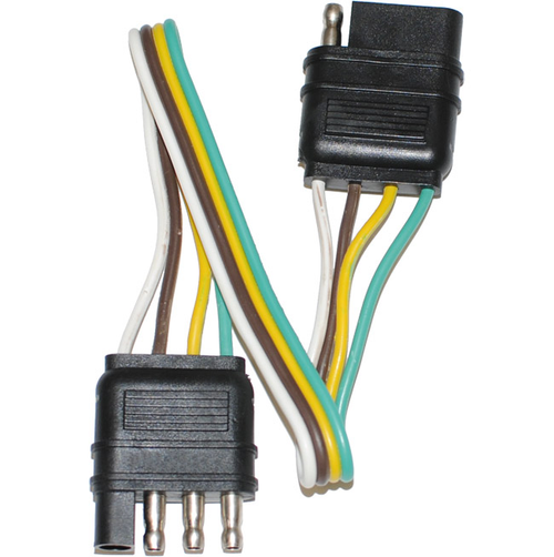 4-Way Flat Plug Male And Female Ends w/ 12" Wire Harness Extension J ...