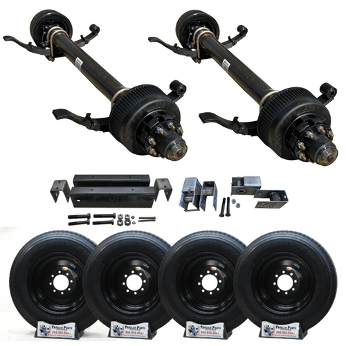 12,000 lb Carter Tandem Axle Trailer Kit, 17.5" Black Singles, Heavy ...