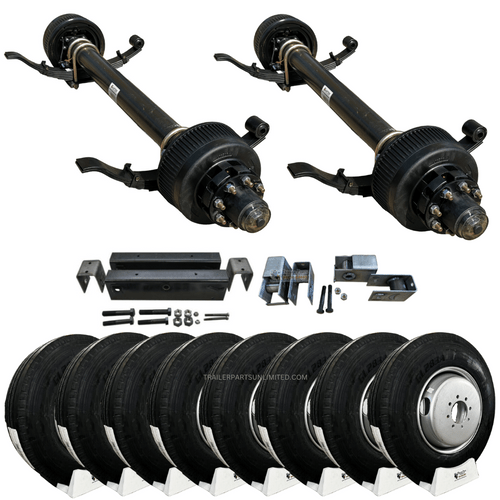 Carter 12K Tandem Trailer Axle Kit, 17.5" Silver Dual Wheels, Dexter ...