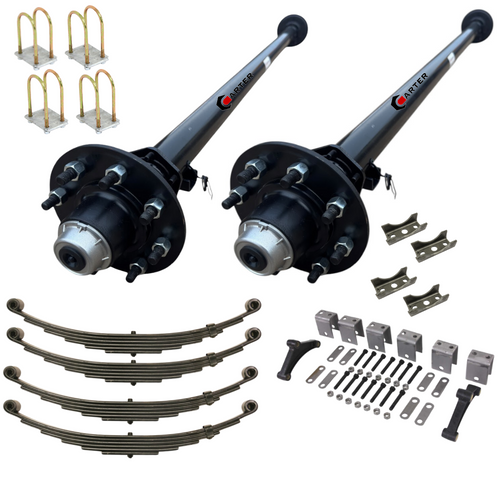 Complete 7,000 lbs Tandem Trailer Axle Kit with EZ Lube Spindles