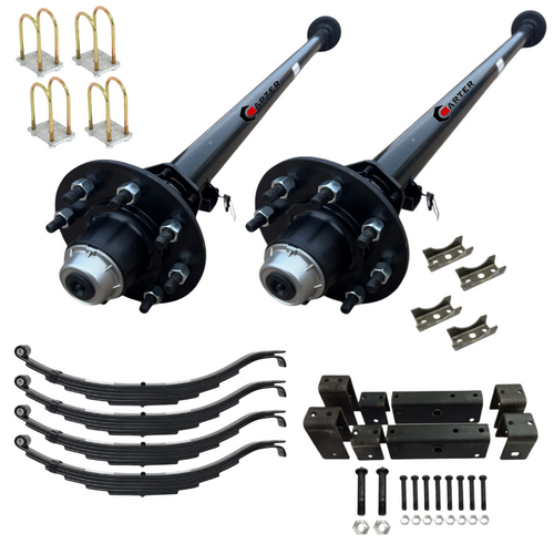 Complete 7,000 lbs Tandem Trailer Axle Kit with EZ Lube Spindles Dexter ...
