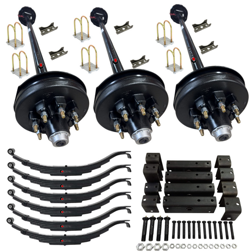 Heavy-Duty 7K Triple Axle Kit - 3 Electric Brake Axles and Hanger Kit