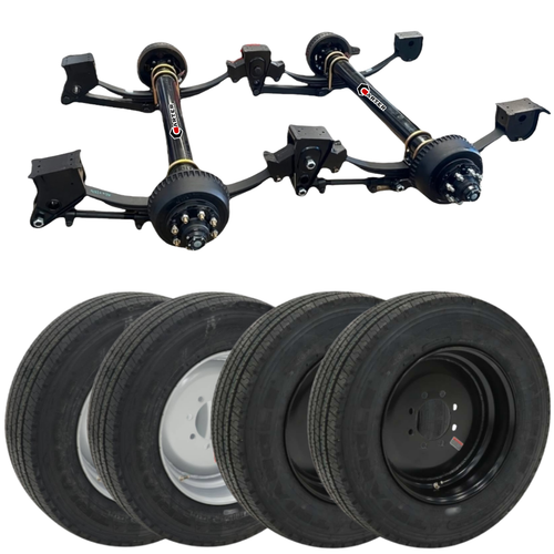 10K Heavy‑Duty Tandem Axle Kit – 44K Hutch Suspension & 17.5″ Super ...