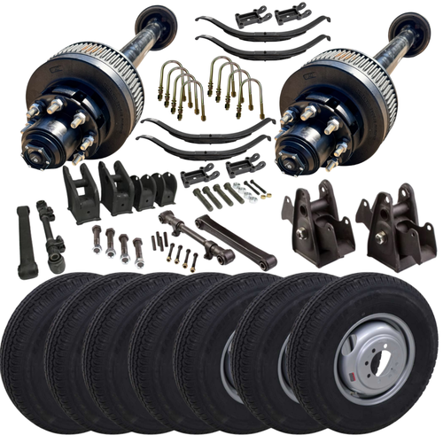12K Tandem Trailer Axle Kit | HDSS Hutch Suspension | Dual Wheel ...