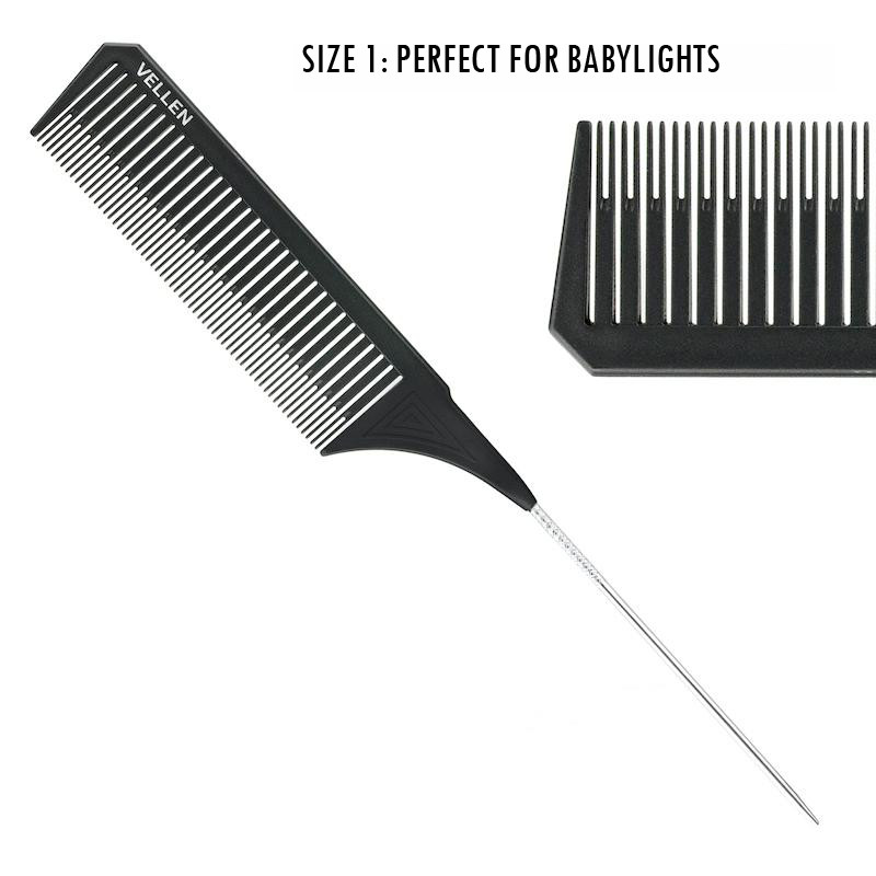 VELLEN HAIR - Premium Tail Comb 3 Set - Black - Salon Cosmetics