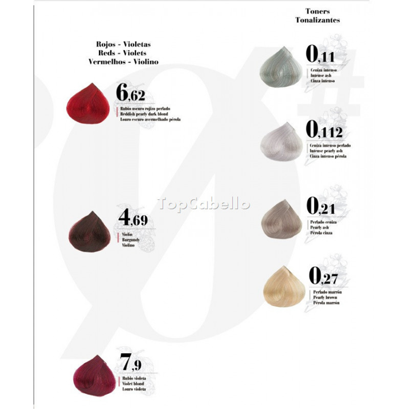 SALERM COSMETICS - Zero 0% Ammonia Hair Colour Chart - Salon Cosmetics