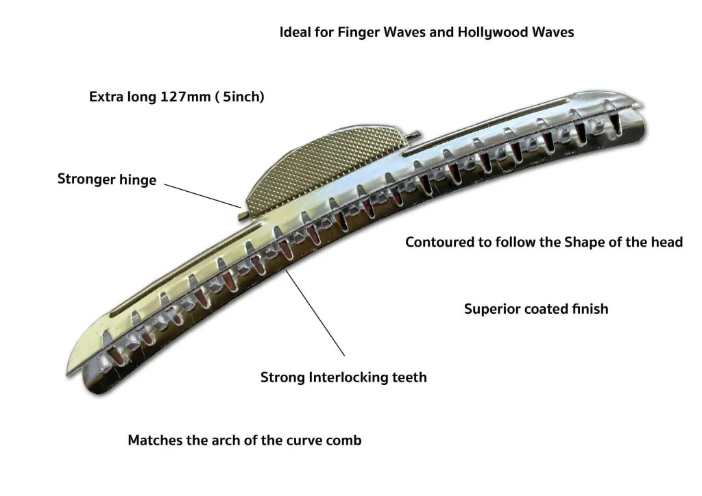 Lorna Evans Hair - Wave Clips Silver - 12 Pack - Salon Cosmetics