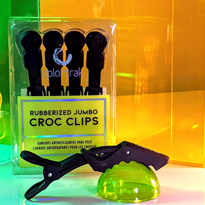 COLORTRAK - Rubberized Jumbo Croc Clip - 4 Pack - Salon Cosmetics