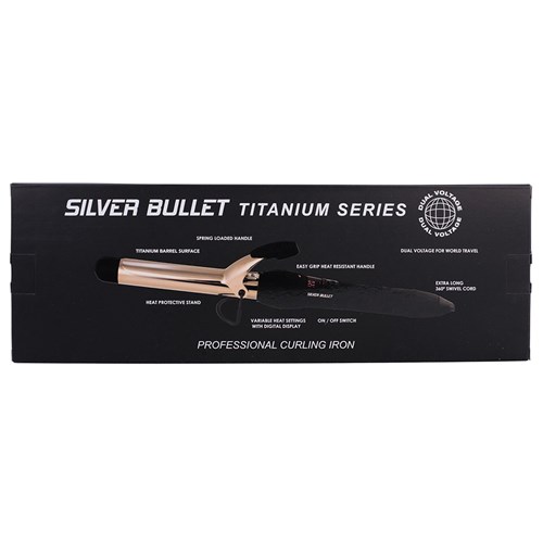 SILVER BULLET - Fastlane Titanium Rose Gold 25mm Curling Iron - Salon ...