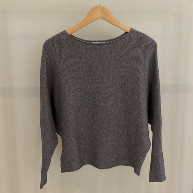 Ribbed Knitted Bat Wing Jumper