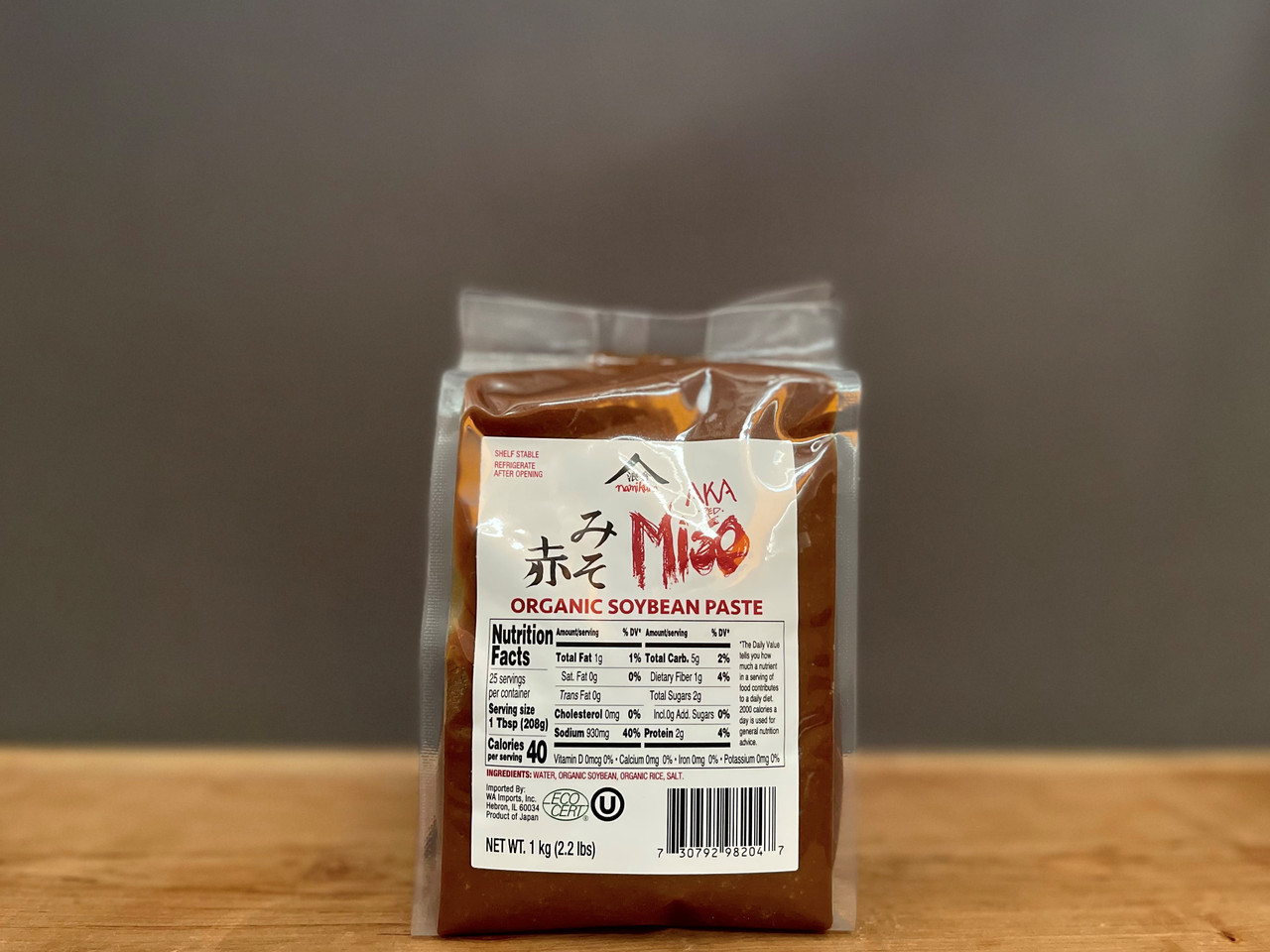 Namikura, Aka Red Miso (Organic Soybean Paste) - 1kg - Formaggio Kitchen