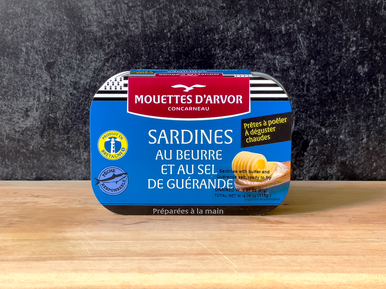 Mouettes d'Arvor - Sardines with Butter & Sea Salt from Guerande, 4oz ...