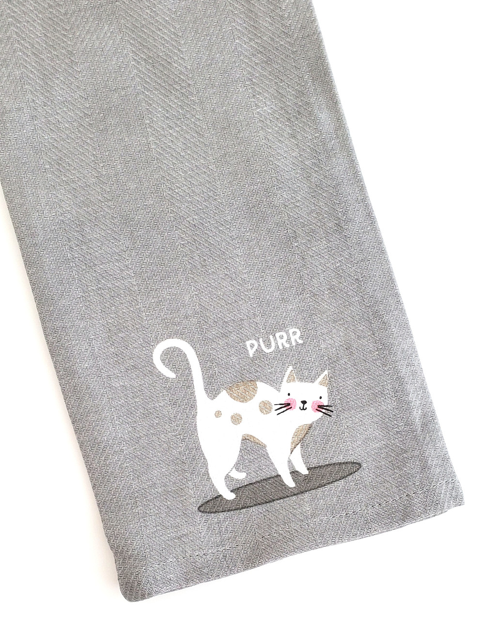 Purr Cat Cotton Kitchen Tea Towel, Keep Calm and Purr