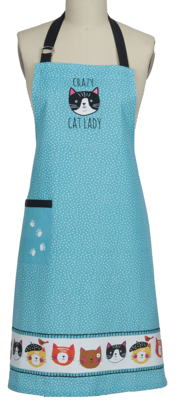 Crazy Cat Cotton Chef Apron, Kay Dee Designs