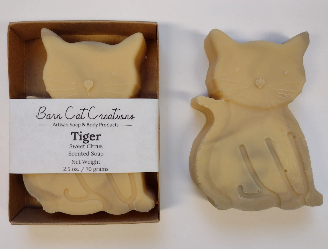 Kitty Shaped Scented Artisan Soaps, Tiger Cat