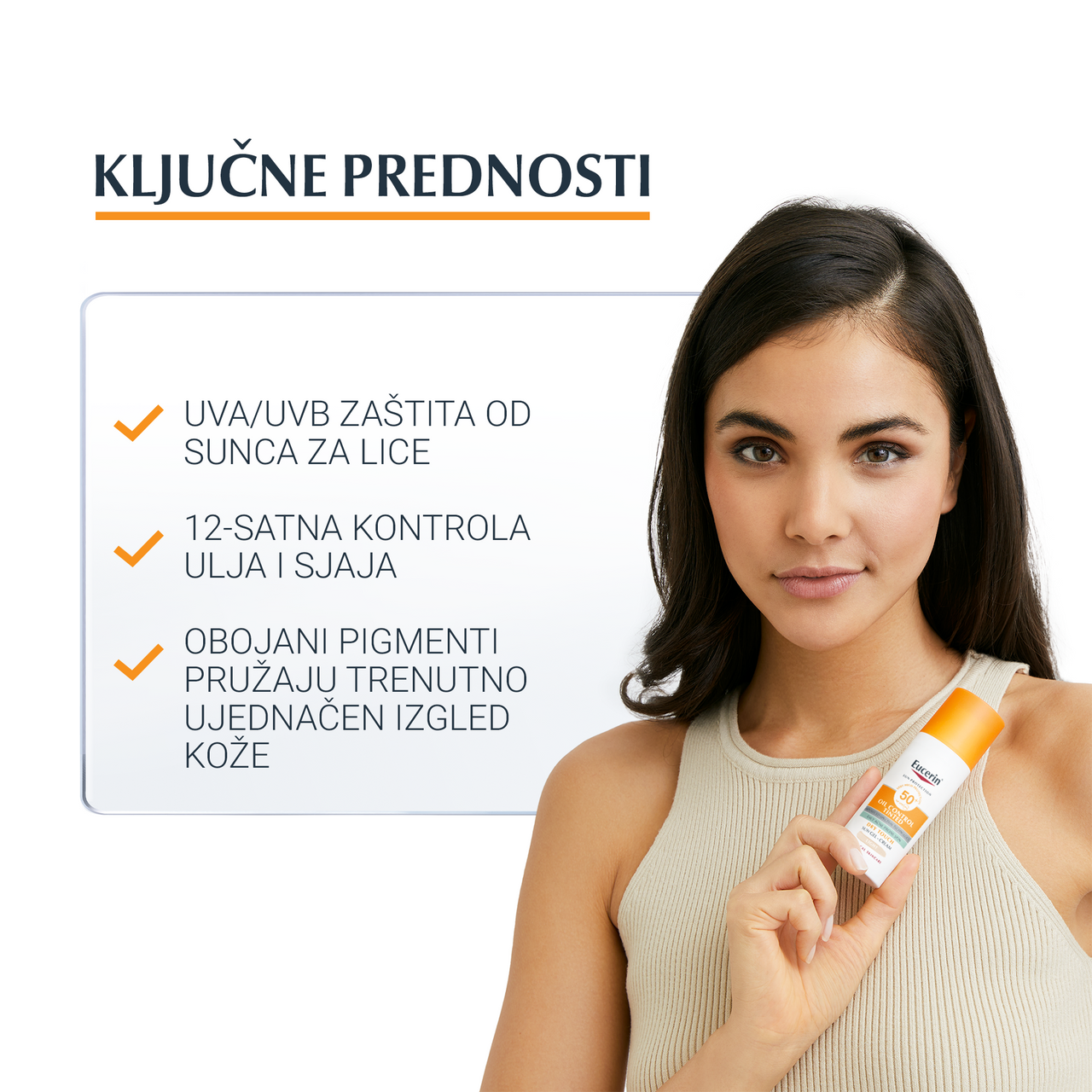 Eucerin Sun Oil Control Tonirana gel krema SPF50 Light 50ml