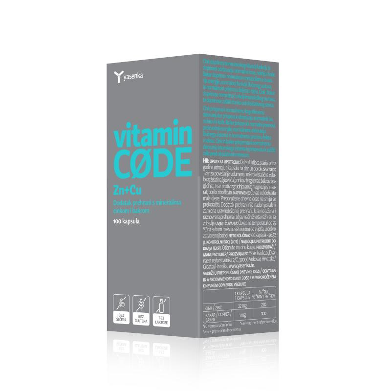 Yasenka Vitamin CODE Zn+Cu za imunitet, kožu i kosu, A100 - eljekarna24