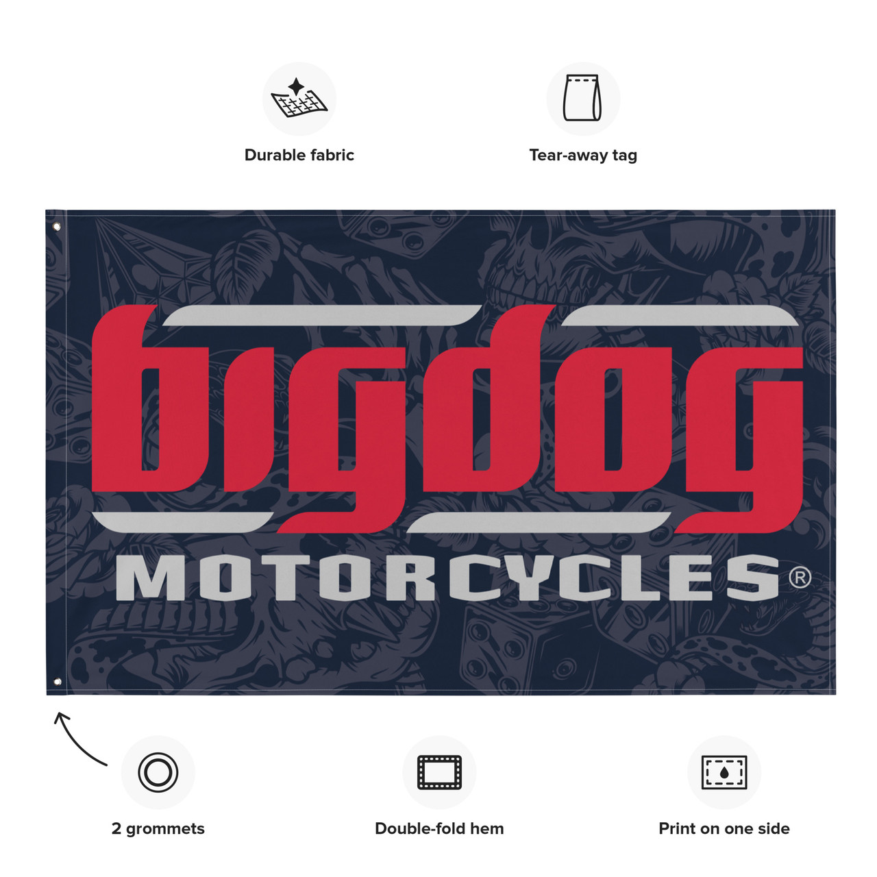 Big Dog Motorcycles Trademark Bones Flag