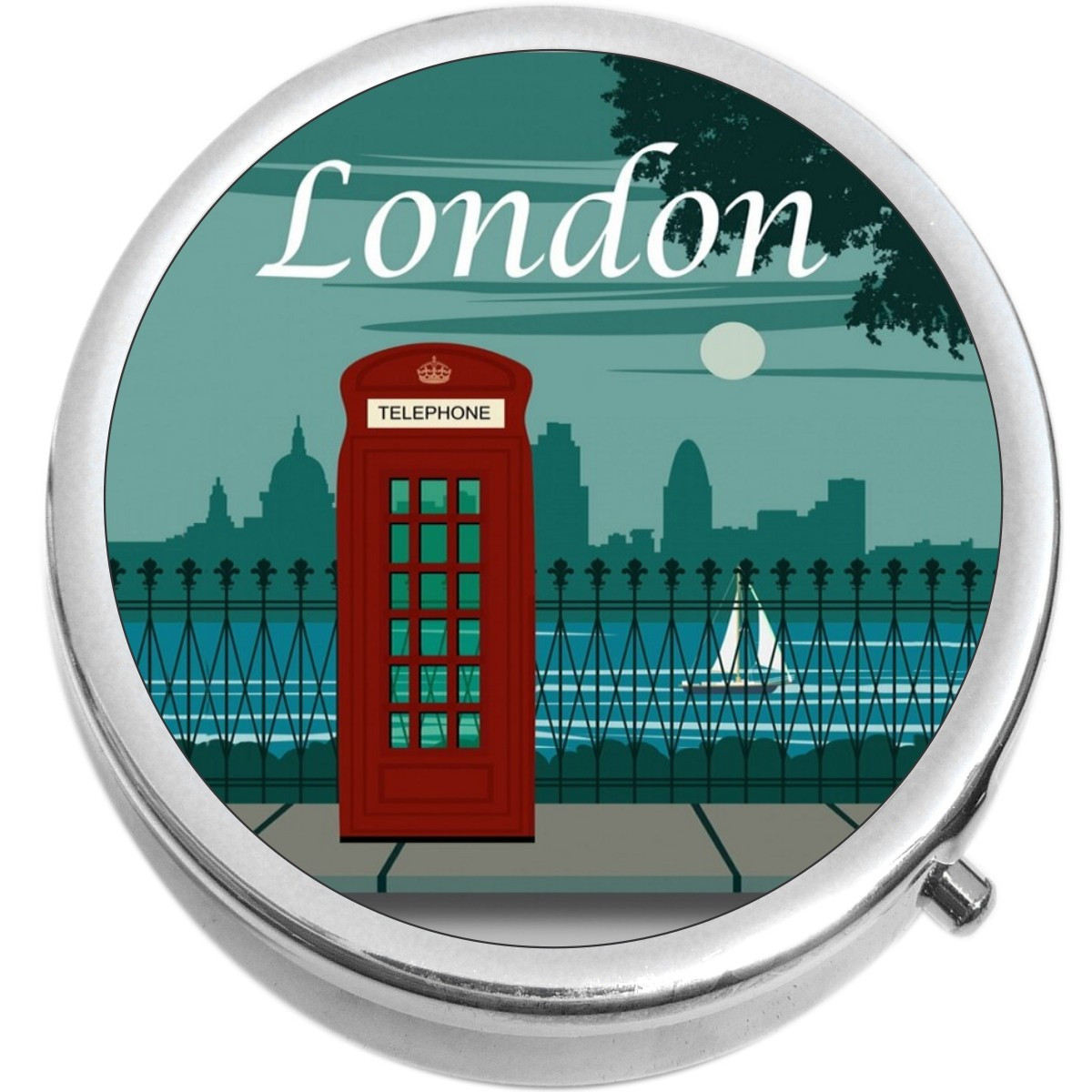 London Red Phone Booth Pill Box