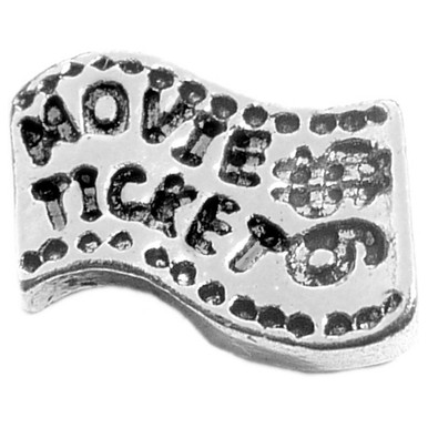 Vintage Silvertone Movie Ticket Floating Locket Charm