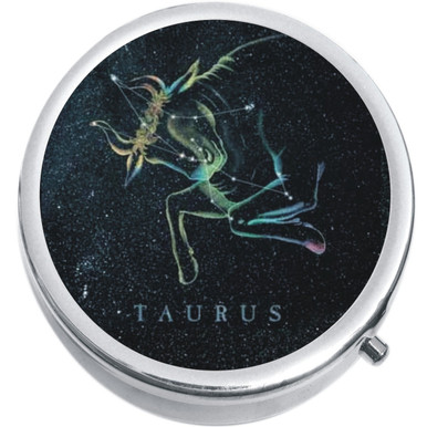Taurus Zodiac Stars Medical Pill Box