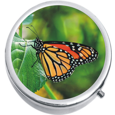 Light Orange Butterfly Pill Box