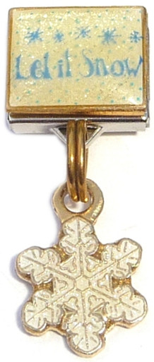 Let it Snow Snowflake Dangle Italian Charm