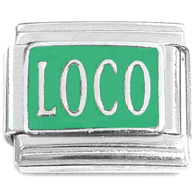 Loco Spanish Crazy on Green Italian Charm