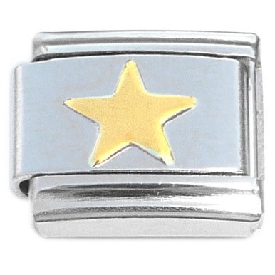 Raised Goldtone Star Italian Charm