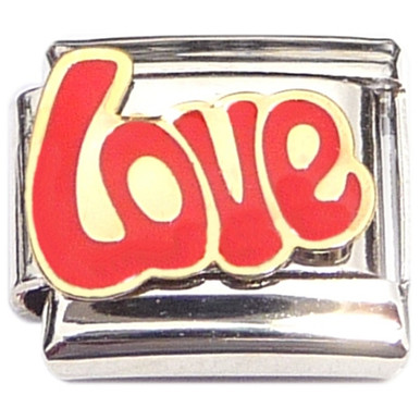 Love Bold Red Text Italian Charm