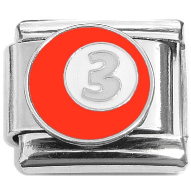 Red Three Ball Pool Billiards Italian Charm