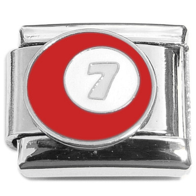 Maroon Seven Ball Pool Billiards Italian Charm