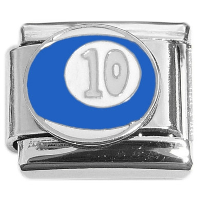 Blue Ten Ball Pool Billiards Italian Charm