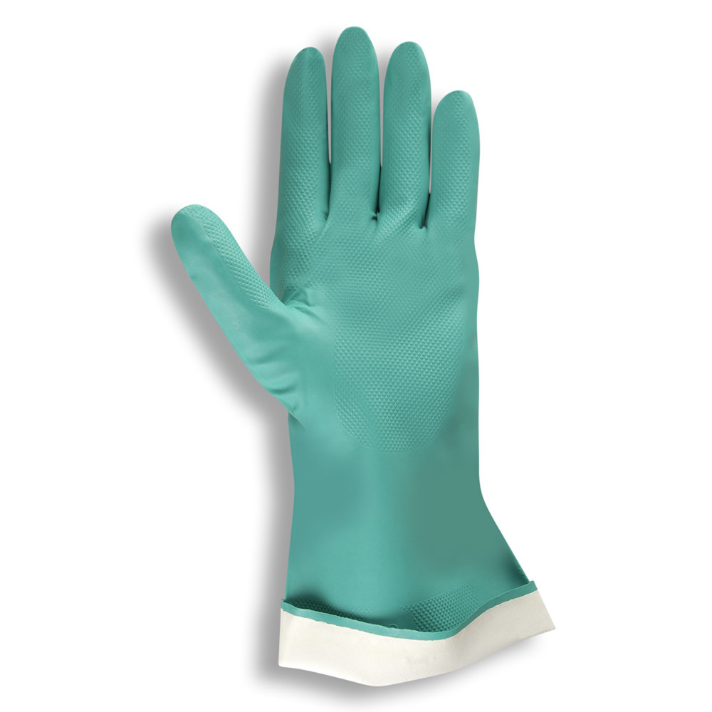 4630L Standard Green Nitrile Flock-Lined 15-Mil Diamond Embossed Grip ...