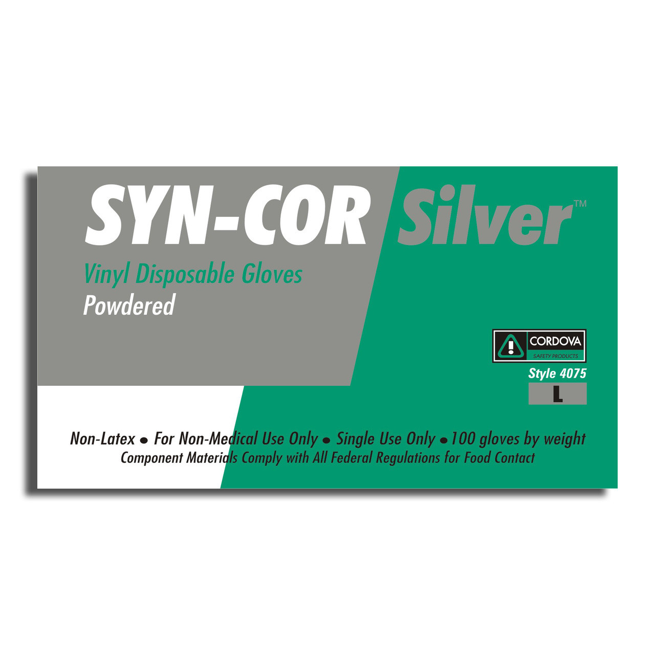 4075Xl Syn-Cor Silver Vinyl Industrial Grade Powdered Cordova Safety ...