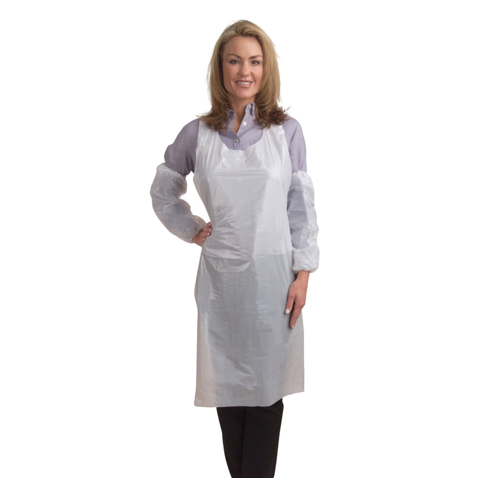 Pa2A 2 Mil White Polyethylene Apron Embossed 28" X 46" Individually ...