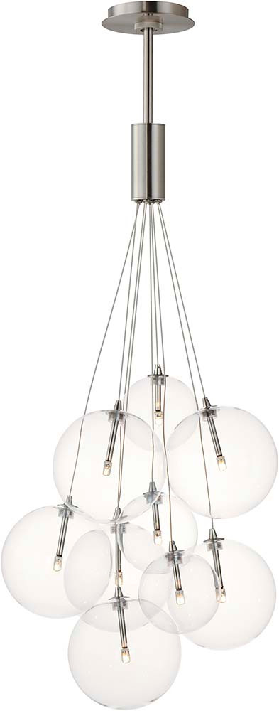 ET2 E25089-142BK Burst Contemporary Black LED Multi Pendant Light ...