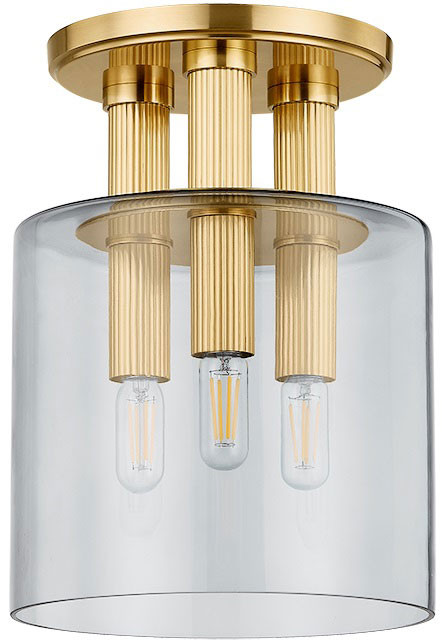 Hudson Valley 5135-AGB Crystler Modern Aged Brass Flush Mount Light ...