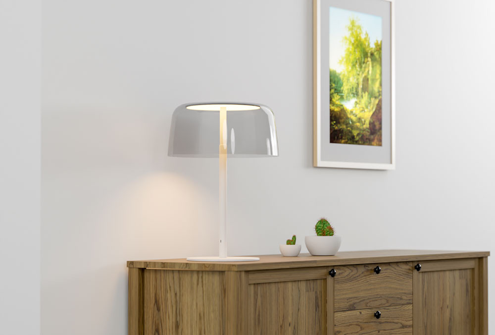 Koncept YUT-SW-MTB+SDGY Yurei Modern Matte Black LED Table Lamp - KON ...
