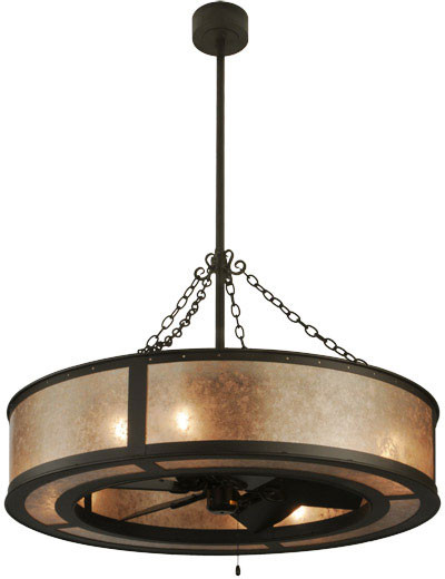 Meyda Custom 243673 Golden Forge Modern Black And Silver Mica 44 ...