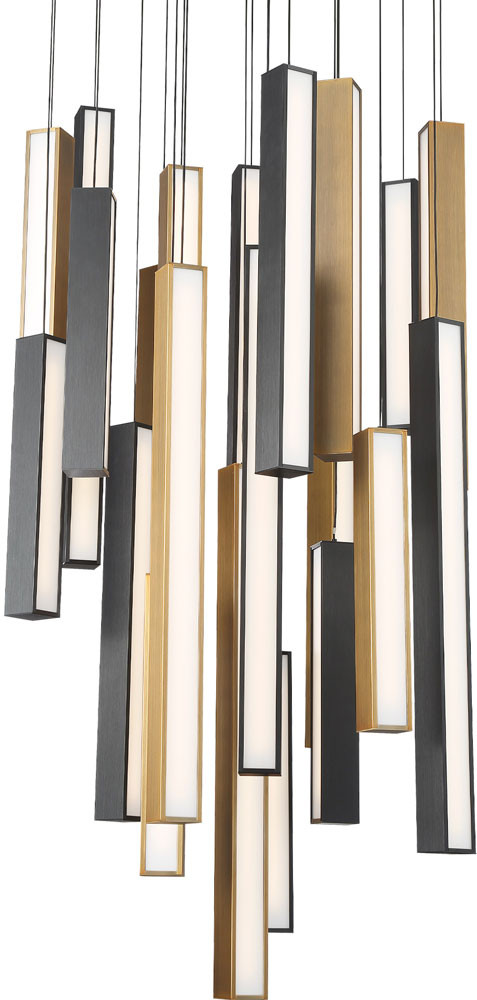 Modern Forms PD-64875-AB Chaos Modern Aged Brass LED Hanging Pendant ...