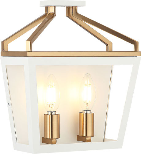 Matteo W67011WHAG Mavonshire Modern White / Aged Gold Brass Wall Lamp ...