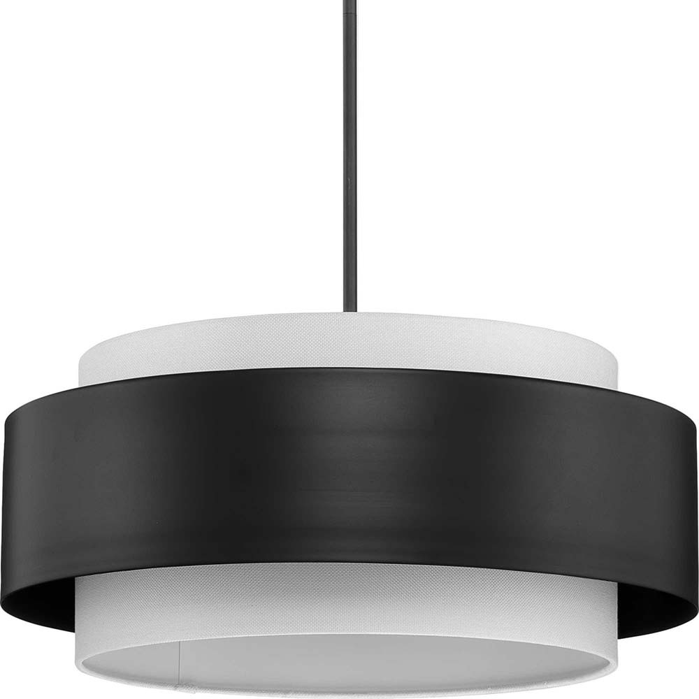 Progress P500400-31M Silva Modern Matte Black 22" Drum Drop Lighting ...