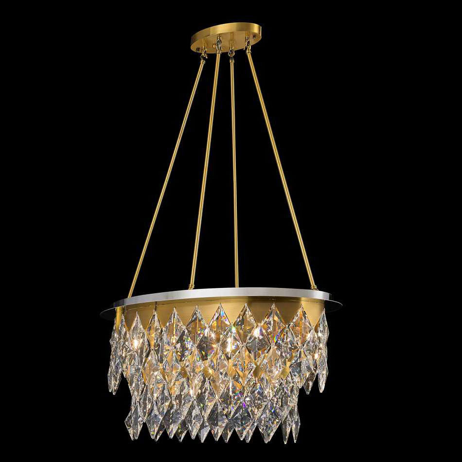 StarFire Crystal 4632CA Milan Antique Brass and Chrome Pendant Light ...