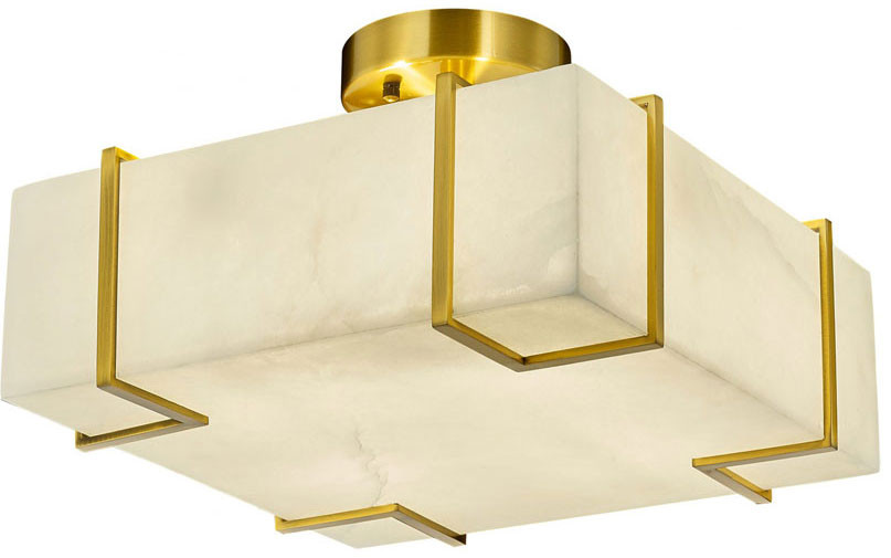 StarFire Crystal 8852AB Madrid Antique Brass and Alabaster 26" Ceiling ...