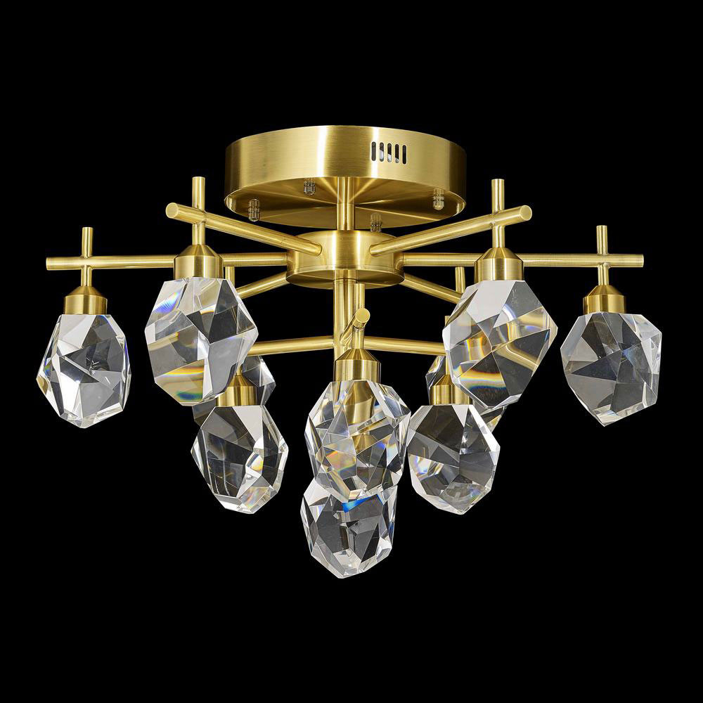 StarFire Crystal LD6118AB Rock Crystal Antique Brass LED Multi Pendant ...