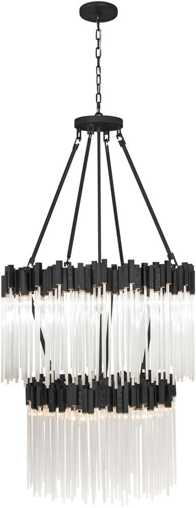 Varaluz 309P09MBFG Matrix Modern Matte Black / French Gold 25" Drop ...