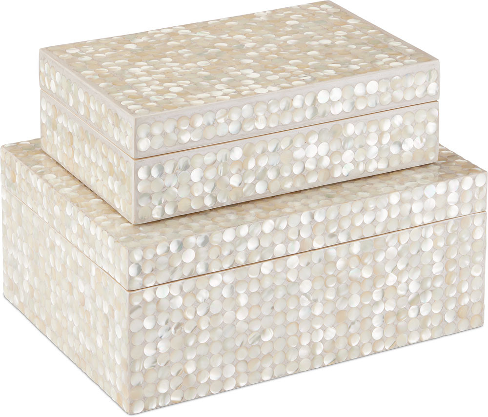 Currey & Company 1200-0904 Gerri Dot Contemporary Natural / Cream Box ...